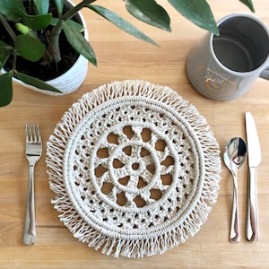 Macrame Doily Macrame Trivet Macrame Placemat Boho Inspired Table Decor ...
