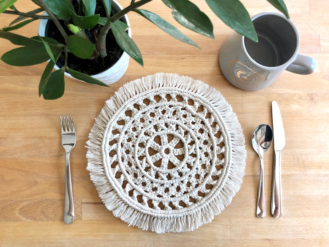 Handmade Macrame Doily: Boho Table Decor, Trivet, Placemat - Etsy