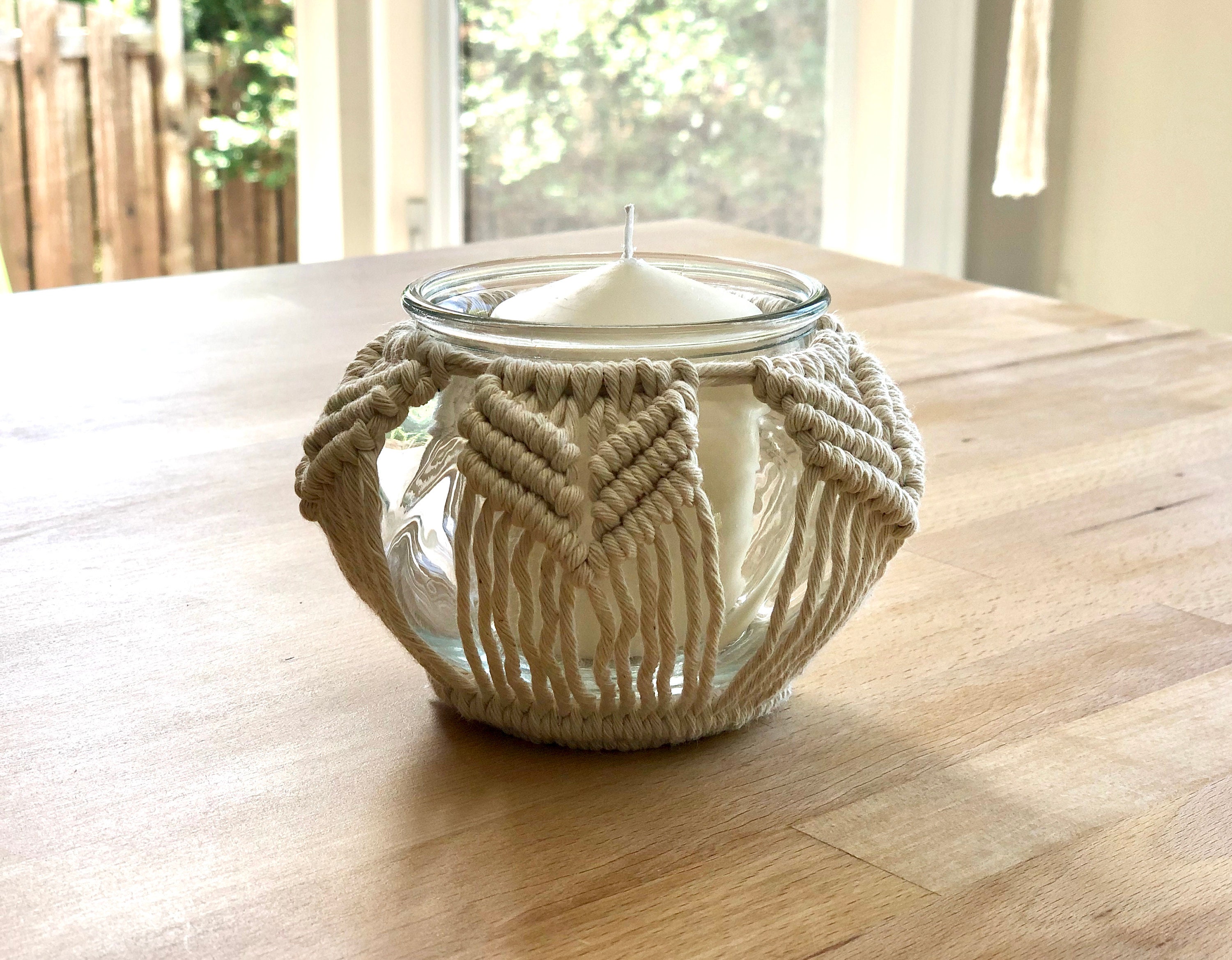 Macrame Tea Light Holder Macrame Candleholder Boho | Etsy