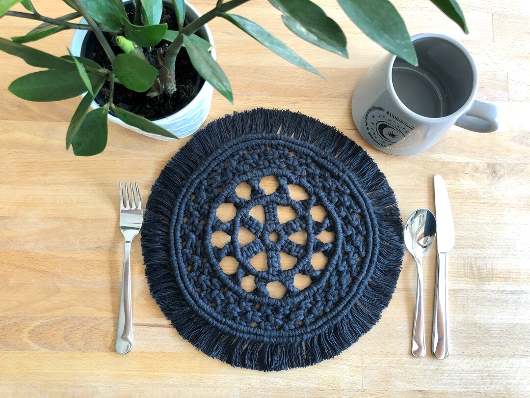Macrame Doily | Macrame Trivet | Macrame Placemat | Boho Inspired Table Decor | Unique Gift Idea ...