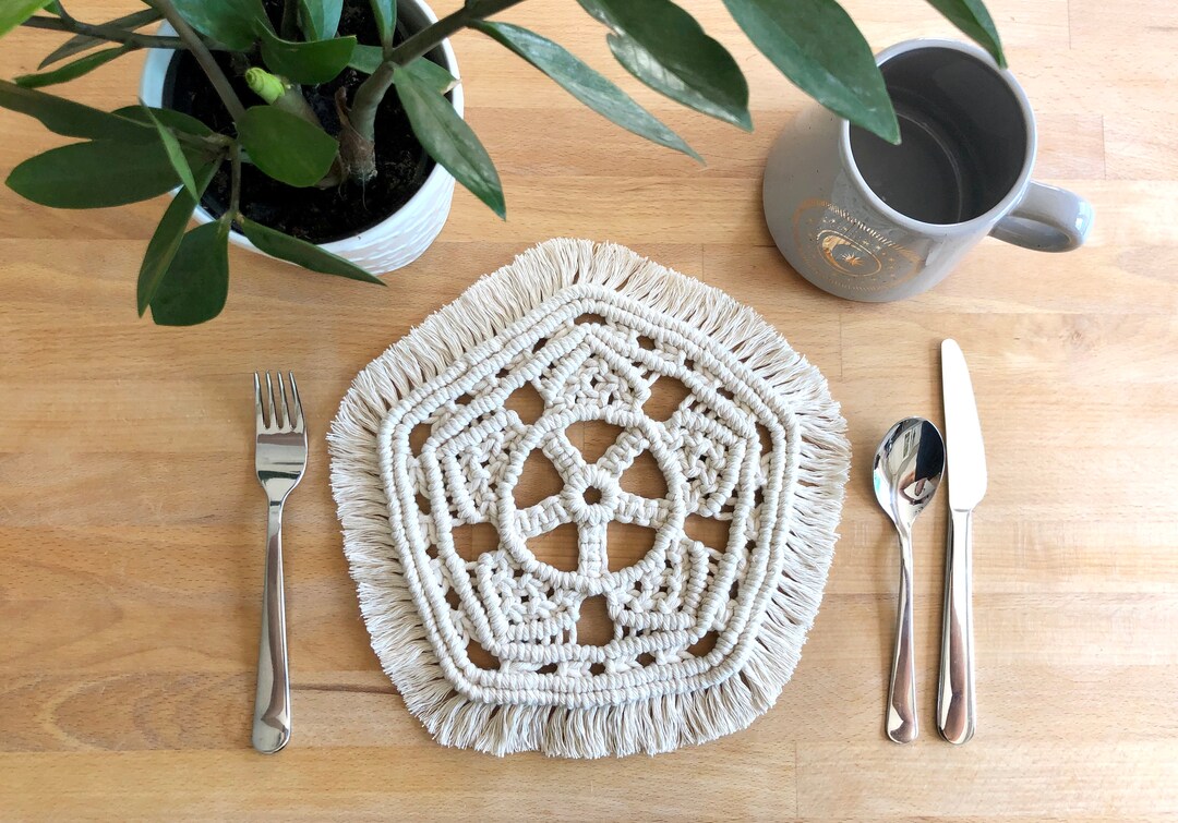 Macrame Doily | Macrame Trivet | Macrame Placemat | Boho Inspired Table ...