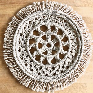 Macrame Doily Macrame Trivet Macrame Placemat Boho Inspired Table Decor ...