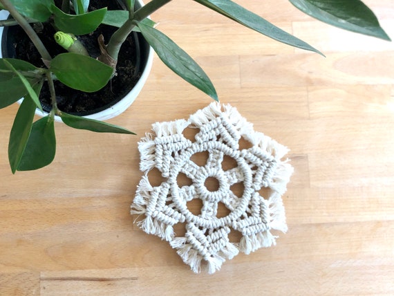 Macrame Doily Macrame Trivet Boho Inspired Table Decor | Etsy