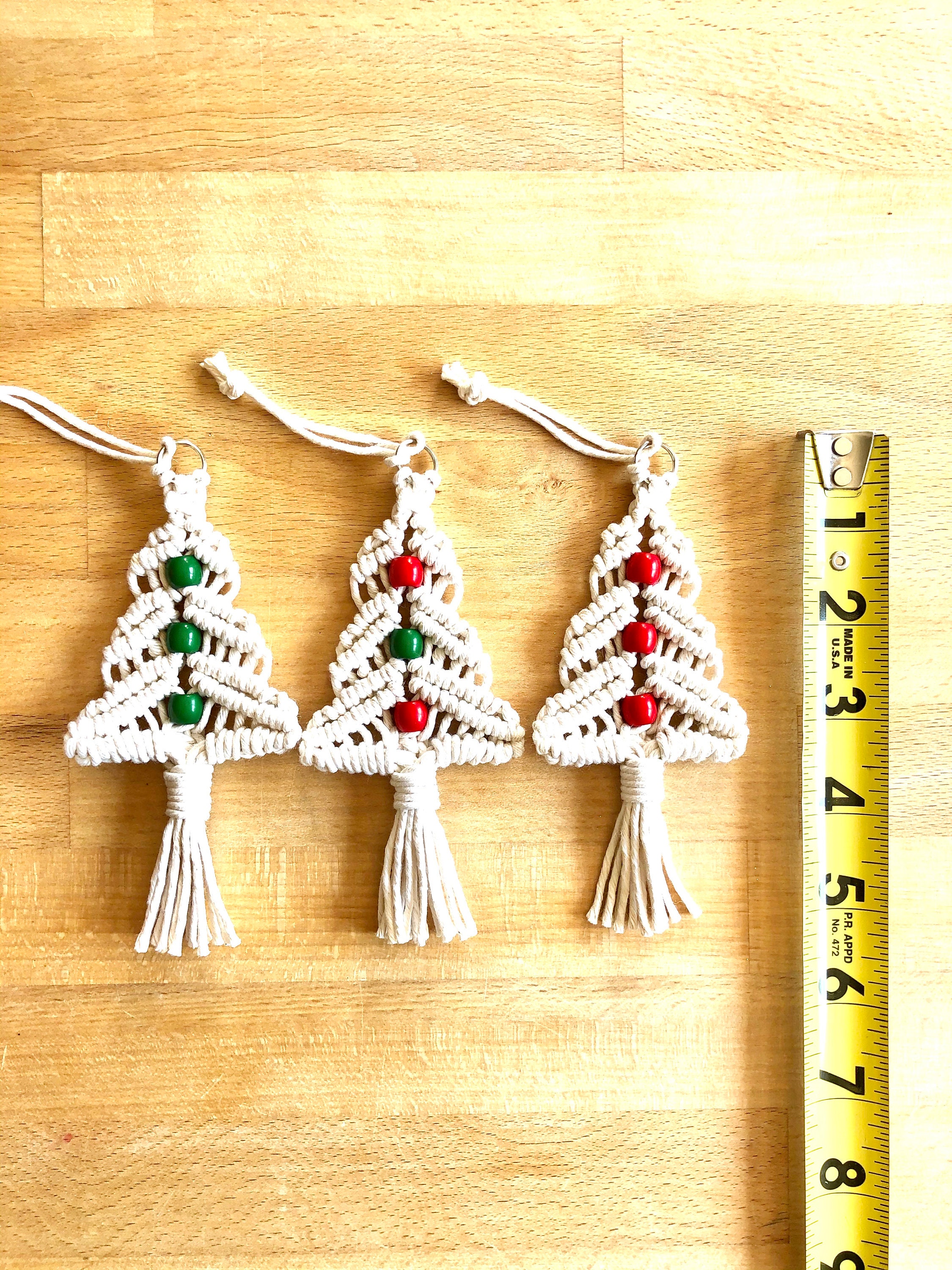 Macrame Holiday Tree Ornament small Macrame Christmas Tree - Etsy
