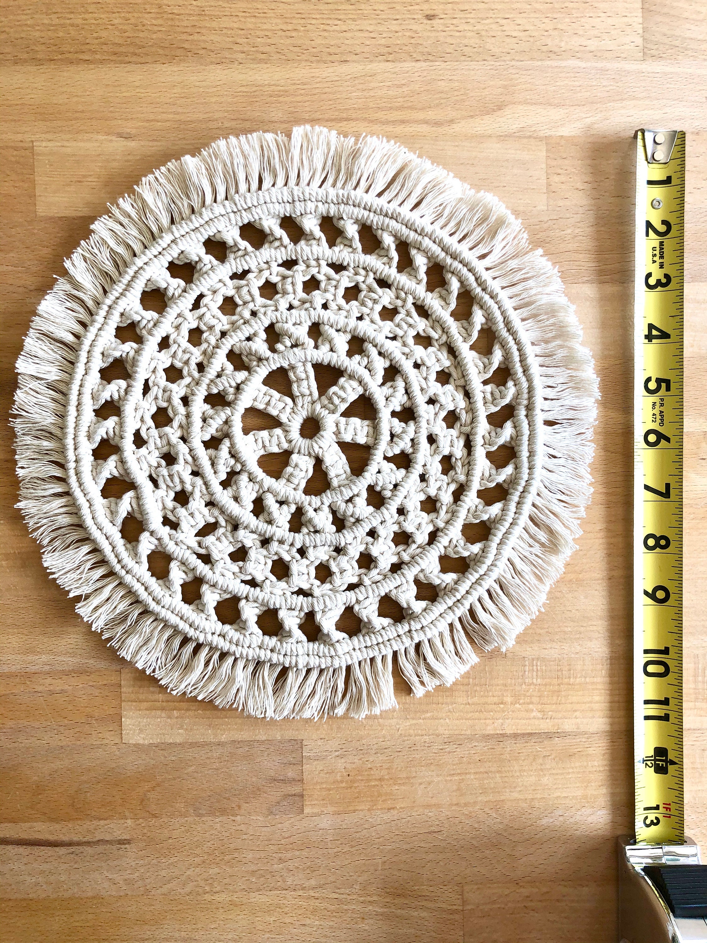 Handmade Macrame Doily: Boho Table Decor, Trivet, Placemat - Etsy