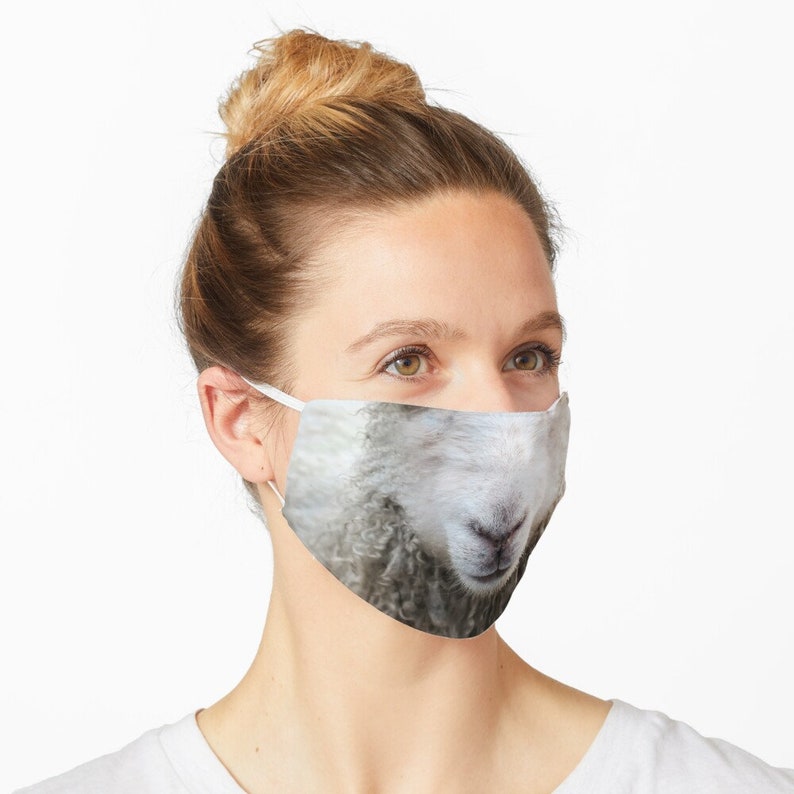 Funny Sheep Face Mask Cover Cute Cloth Face Covering Wooly Etsy
