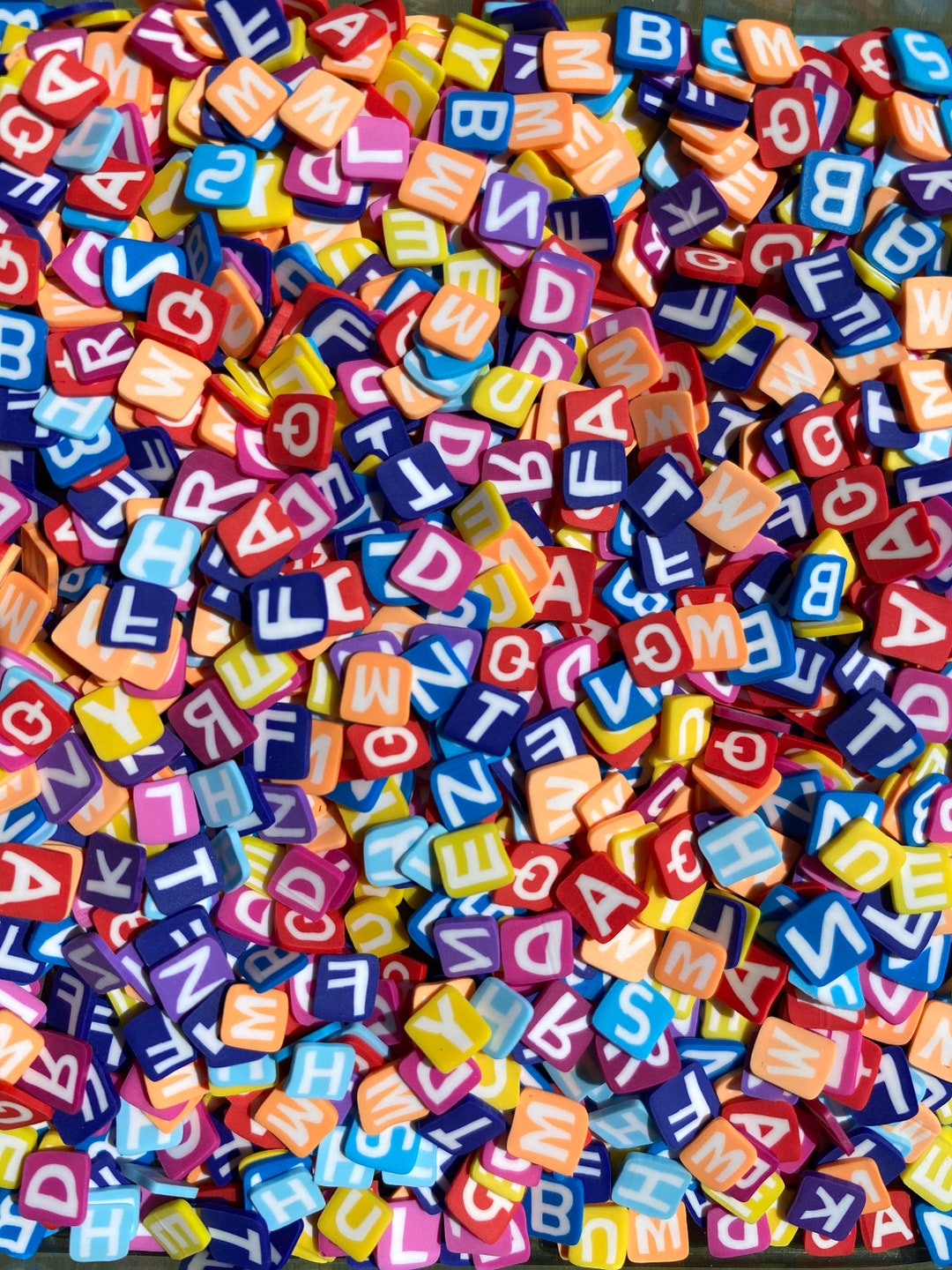 5g/10g/20g Mixed Color Alphabet Polymer Clay Slices, Fimo Colorful ...