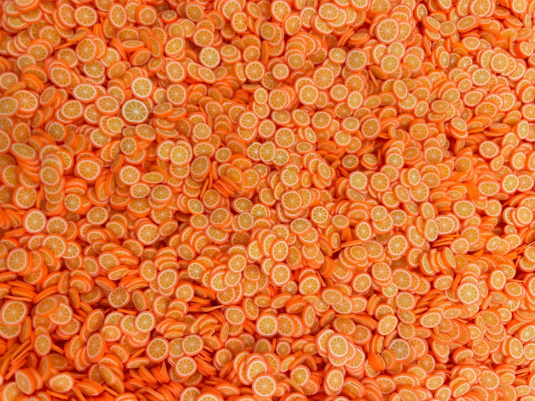 5g/10g/20g/100g Cute Orange Polymer Clay Slices, Fimo Citrus Slices ...