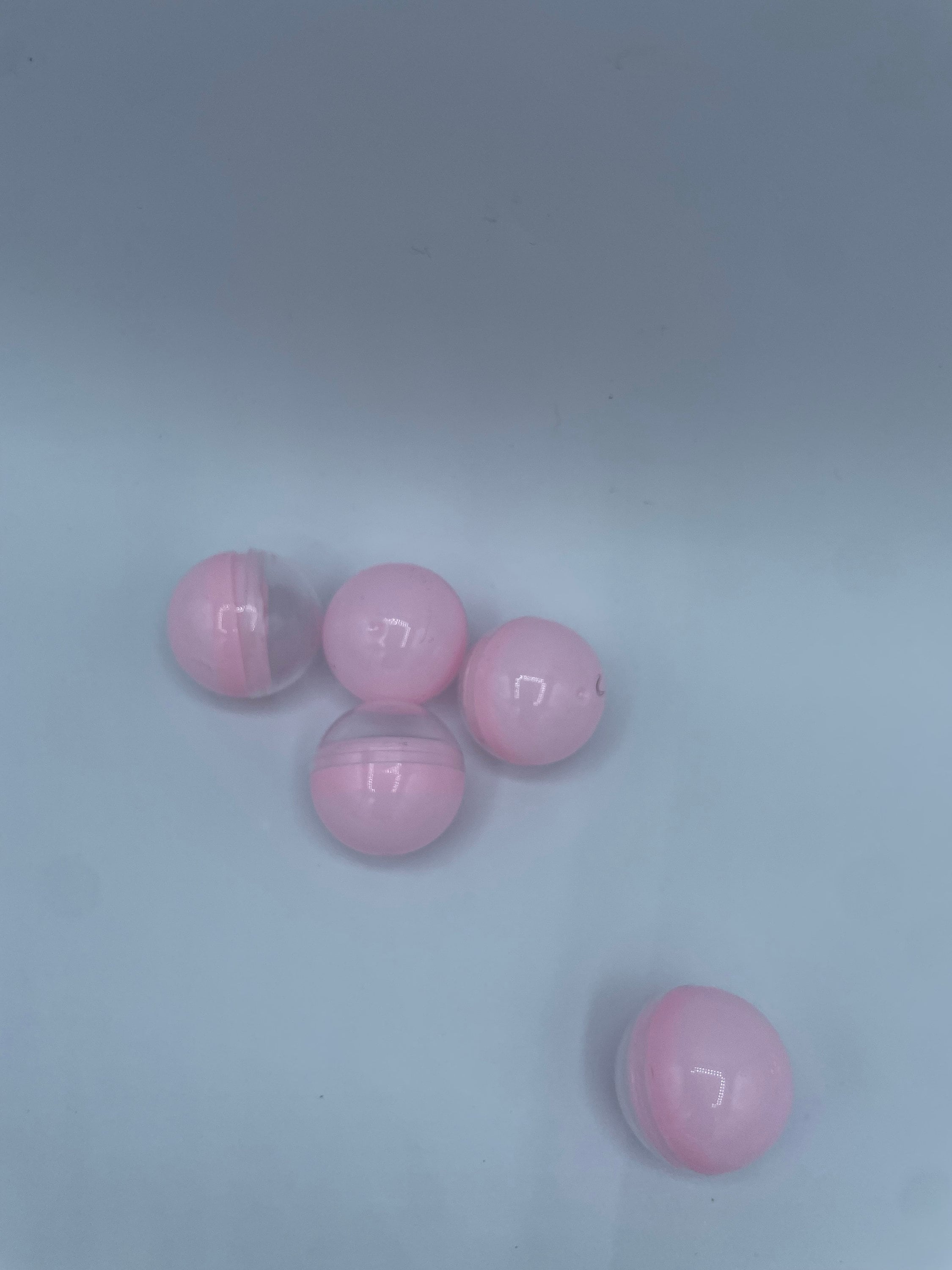 Empty Clear-lightpink Colored Round Capsules 1.1 Inch Bulk Pink Half ...