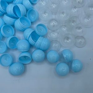 Empty Capsules Clear-light Blue Colored Round Plastic Capsules 1.1 Inch ...