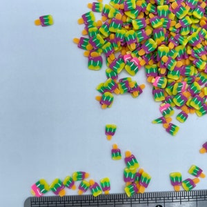 5g/10g/20g Ice Cream Polymer Clay Slices, Fimo Popsicle Slices, Rainbow ...