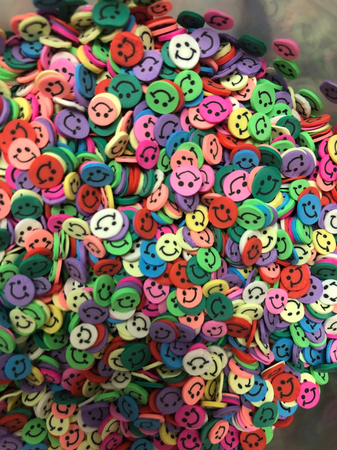 5g/10g/20g/50g/100g Mixed Color Smiles Polymer Clay Slices, Fimo Smiles ...
