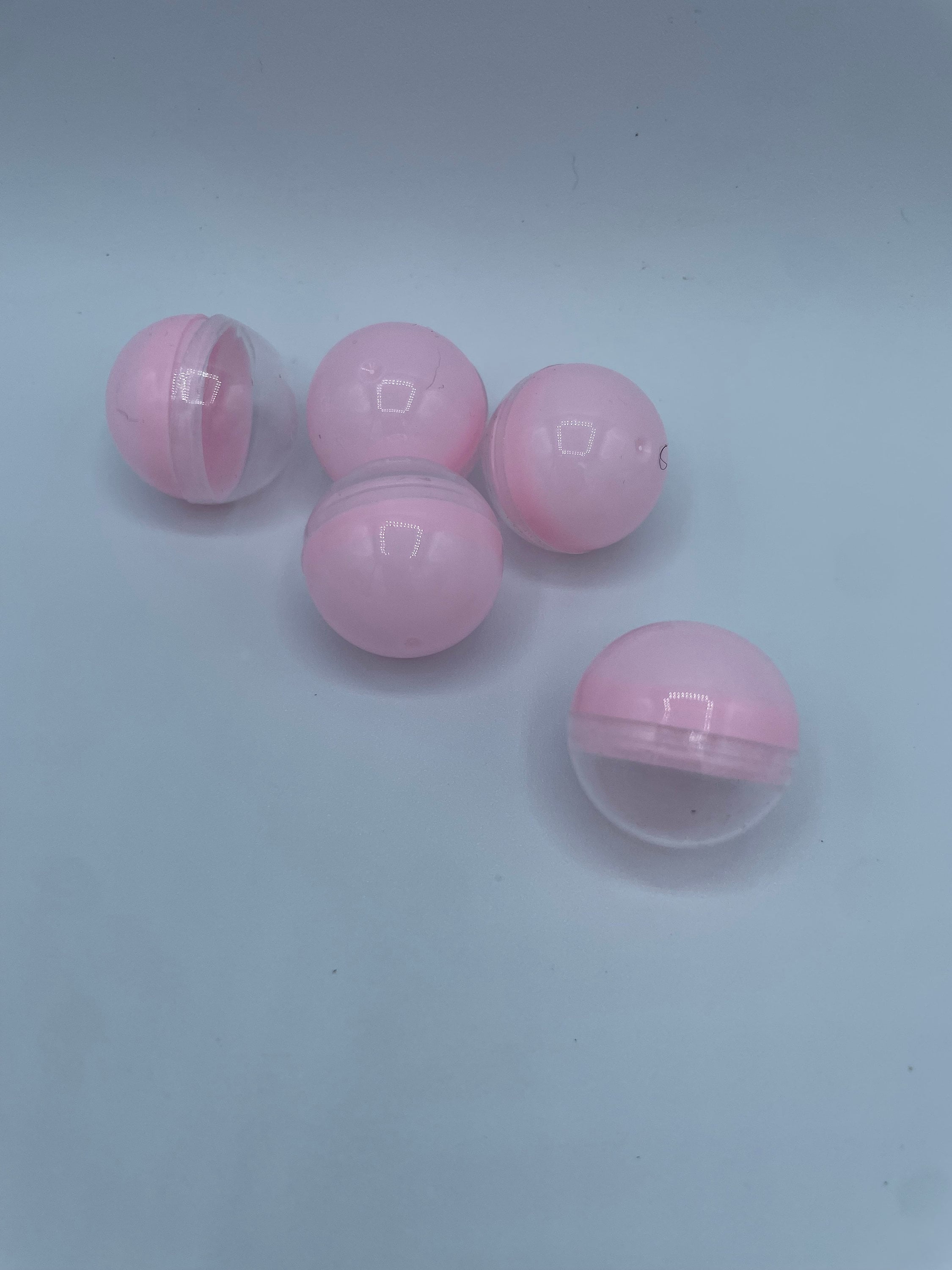 Empty Clear-lightpink Colored Round Capsules 1.1 Inch Bulk Pink Half ...