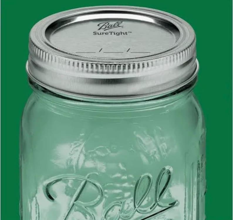 Ball Pint Mason Jar 16 Oz Regular Mouth Glass Jar With Lid & Band ...