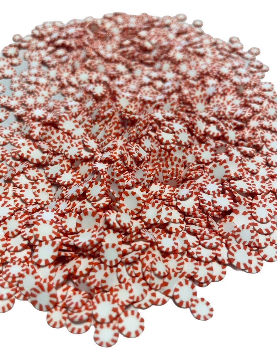 5g/10g/20g White Red Candy Mint Polymer Clay Slices, Fimo Starlight ...