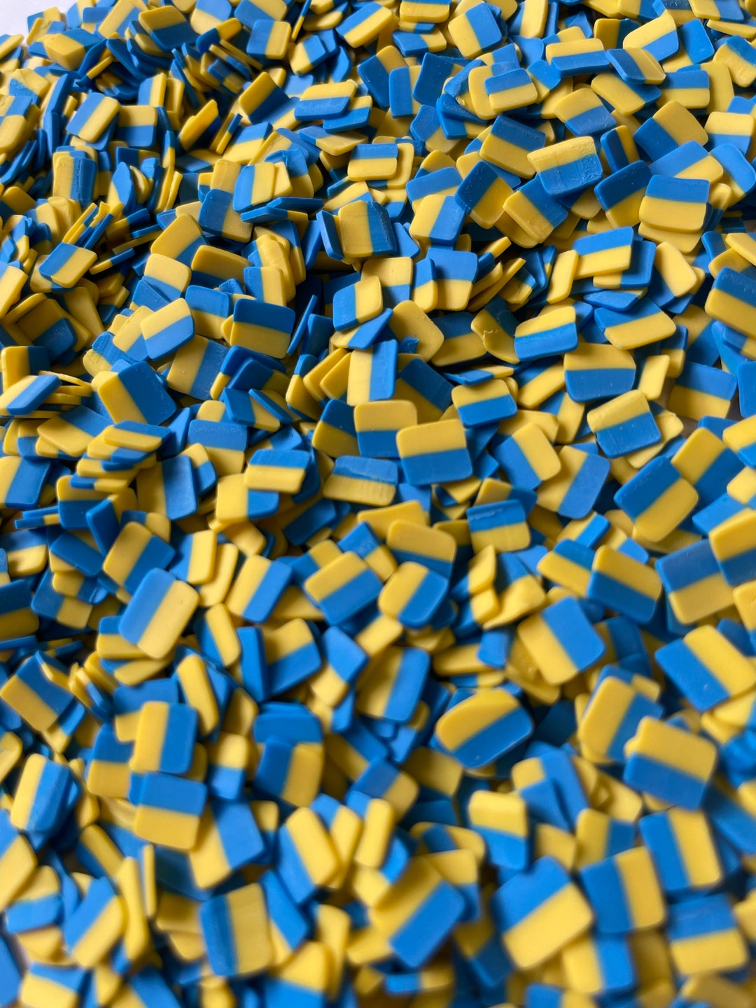 5g/10g/20g Ukrainian Flag Blue Yellow Polymer Clay Slices, Fimo Slices ...