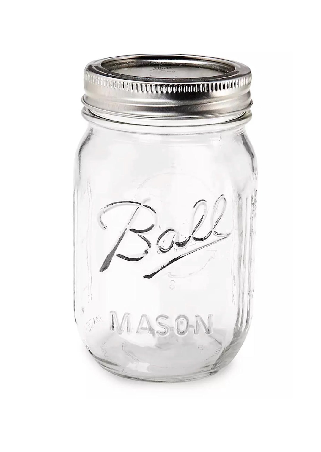 Ball Pint Mason Jar 16 Oz Regular Mouth Glass Jar With Lid & Band ...