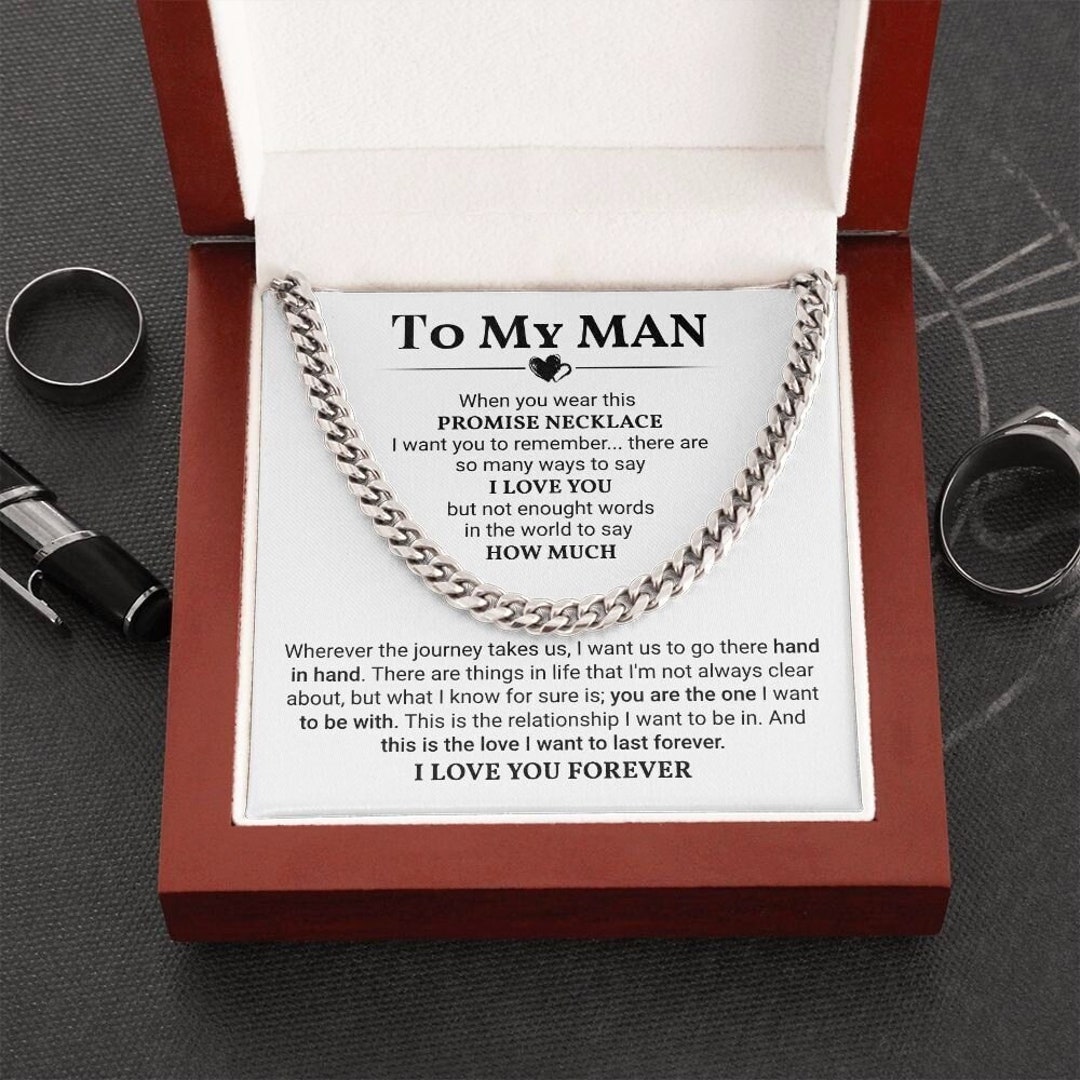 Promise Cuban Chain Necklace for Him, Promise Necklace for Him, Promise ...