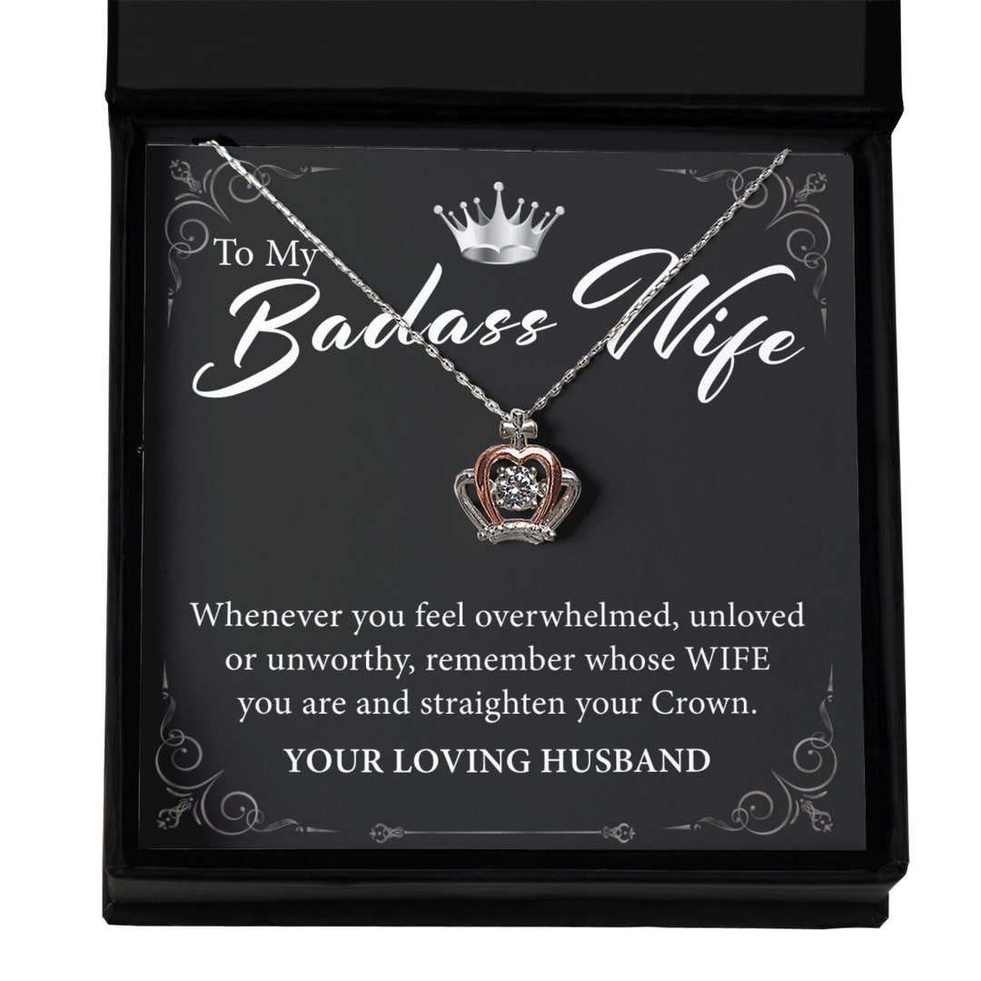 To My Badass Wife Necklace, Anniversary Necklace, Soulmate Crown ...