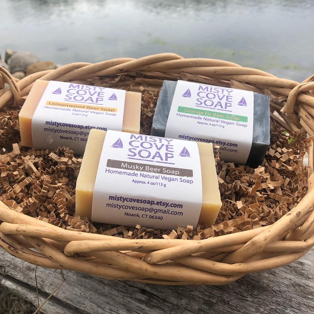 Soap Gift Box for Him, Vegan Soaps, Men's Natural Soap Gift, Beer Soaps ...