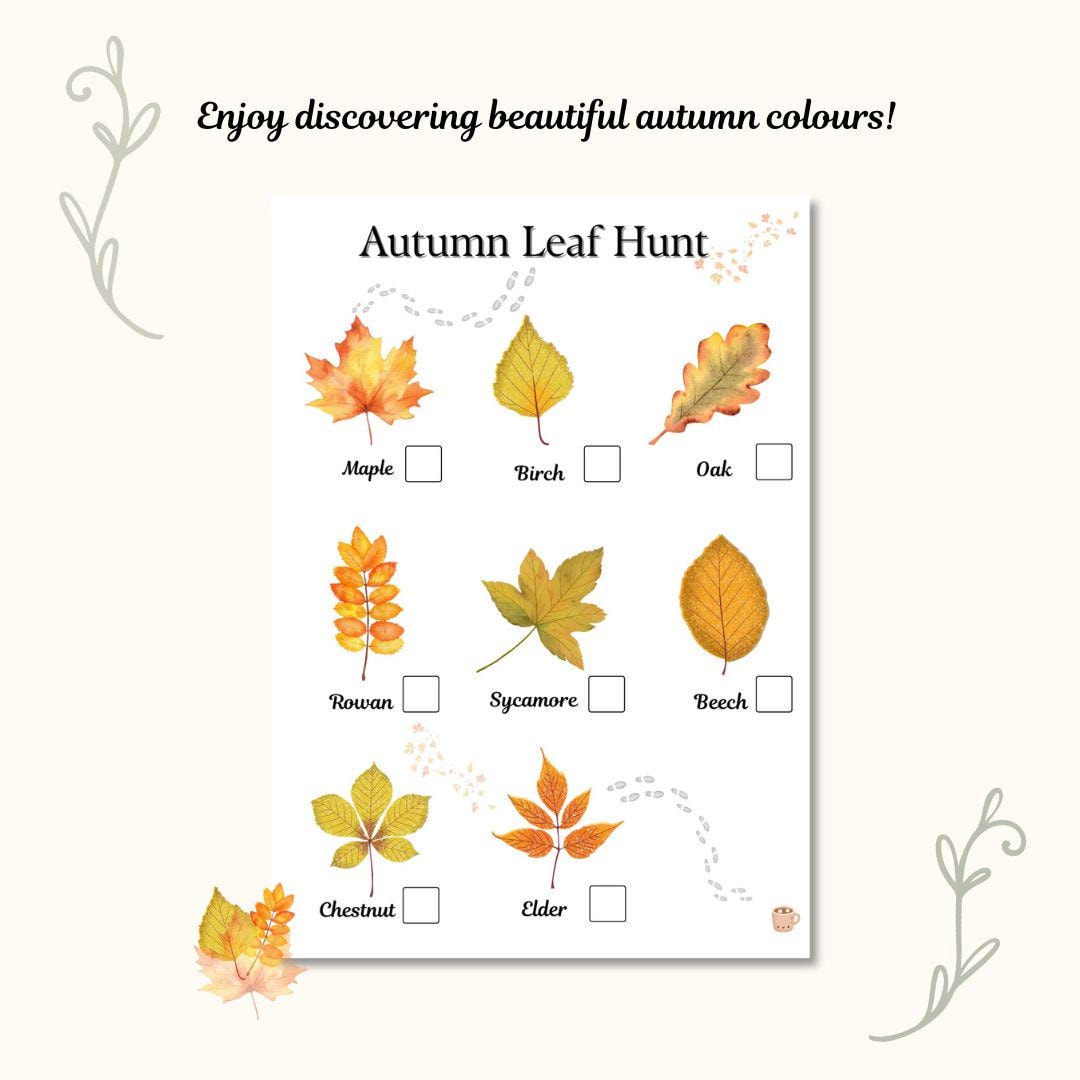 Autumn Leaf Hunt Kids Printable, Autumn Leaves Scavenger Hunt, Autumn ...