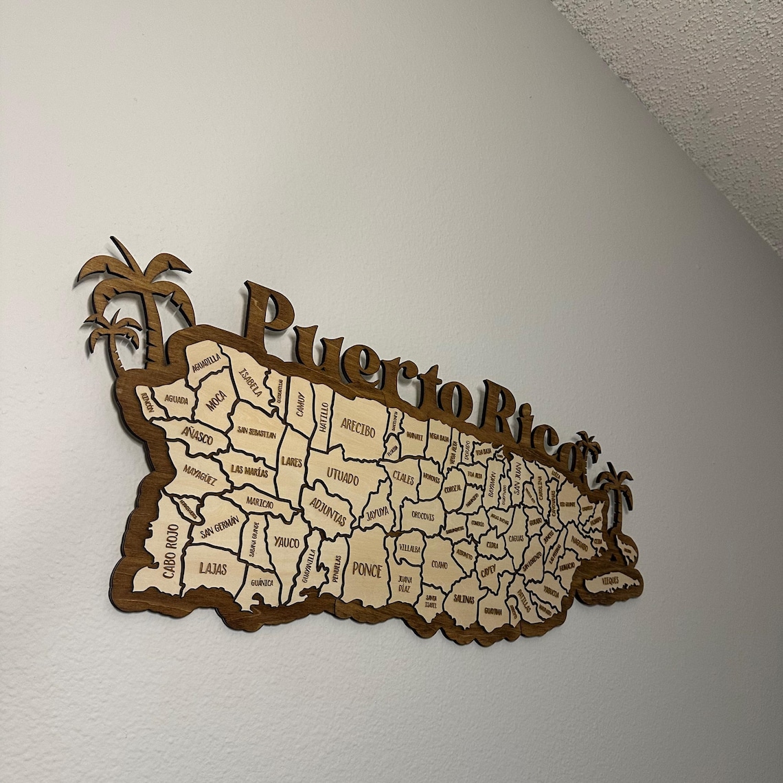 Puerto Rico 78 Municipalities Laser Cut Svg - Wooden Wall Art: Size 32 ...
