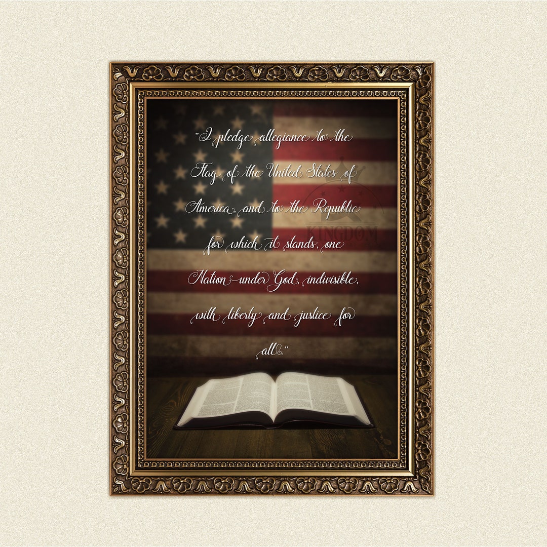 The Pledge of Allegiance. Print Poster Art. - Etsy