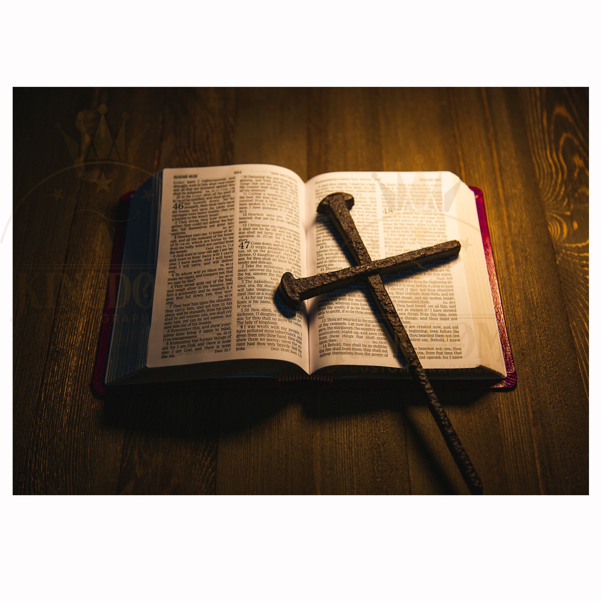 Cross Over a Holy Bible With a Light Coming From Above. JPG File. - Etsy