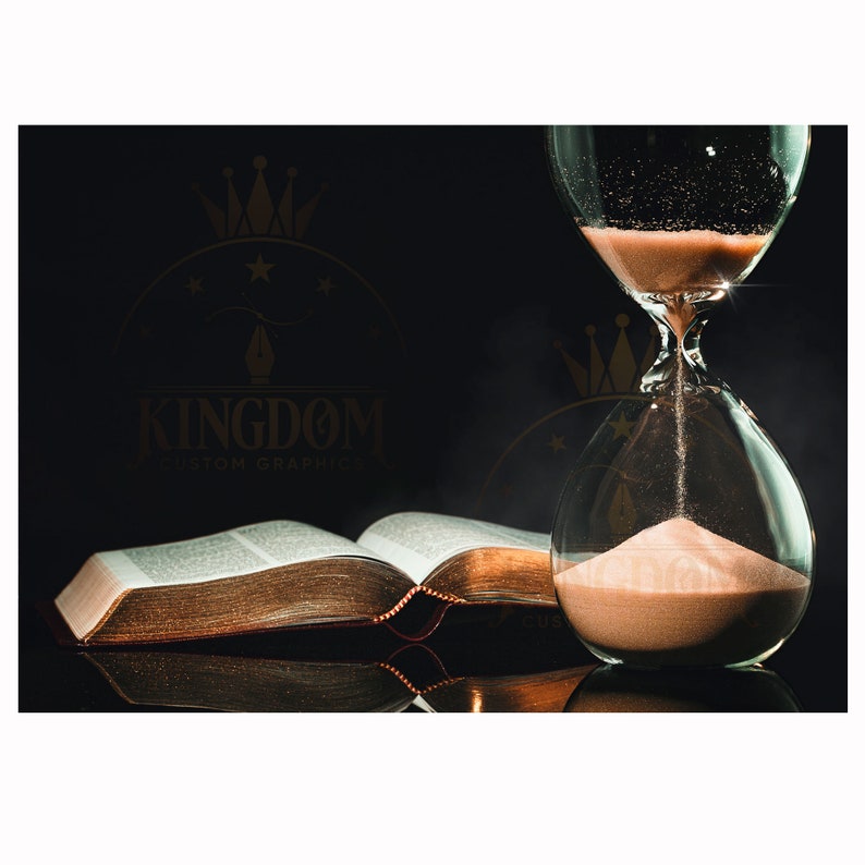 Holy Bible and Hourglass Representing Signs of a Coming Apocalypse to ...
