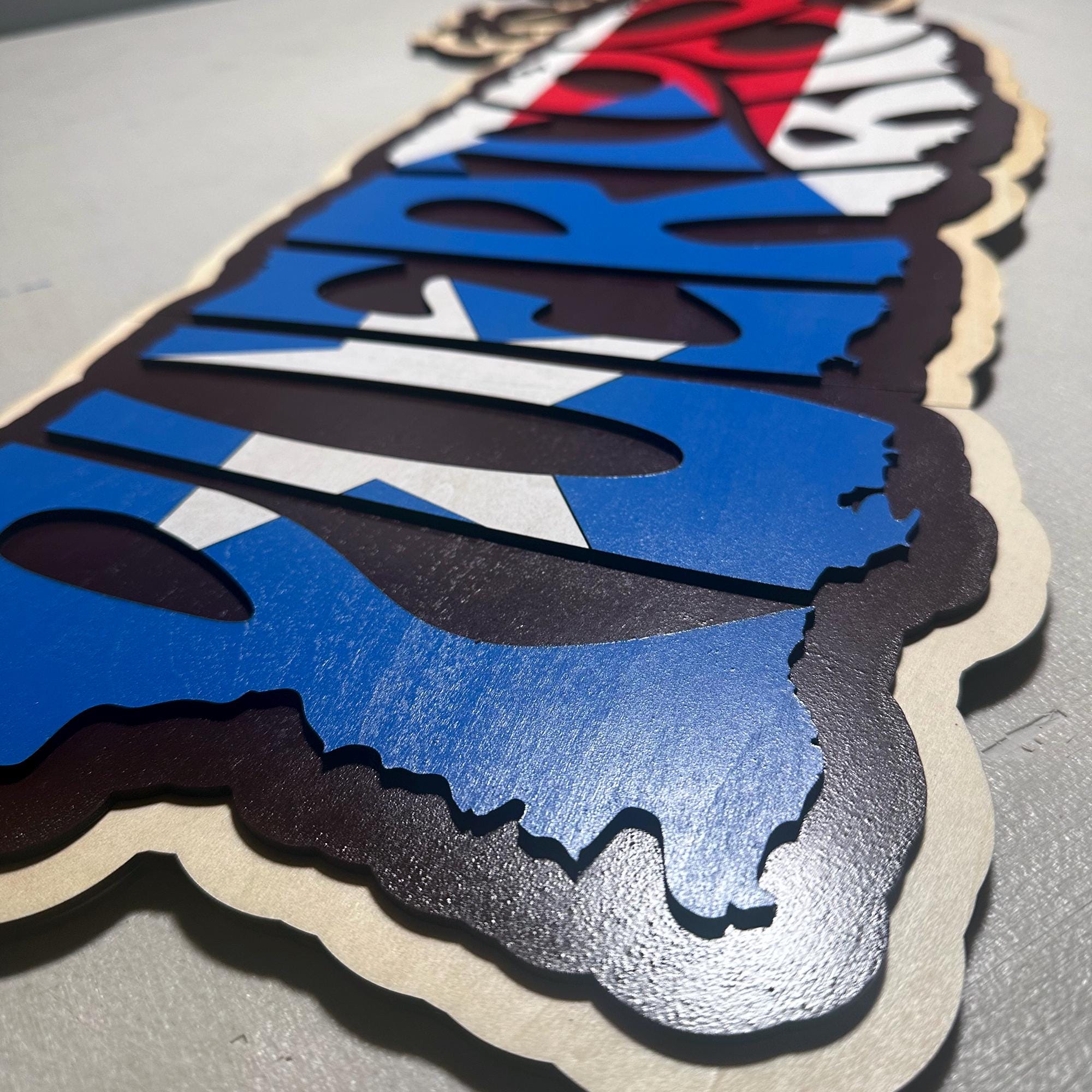 Puerto Rico Flag Map SVG - Wooden Wall Art: Size 32" X 12" - Etsy