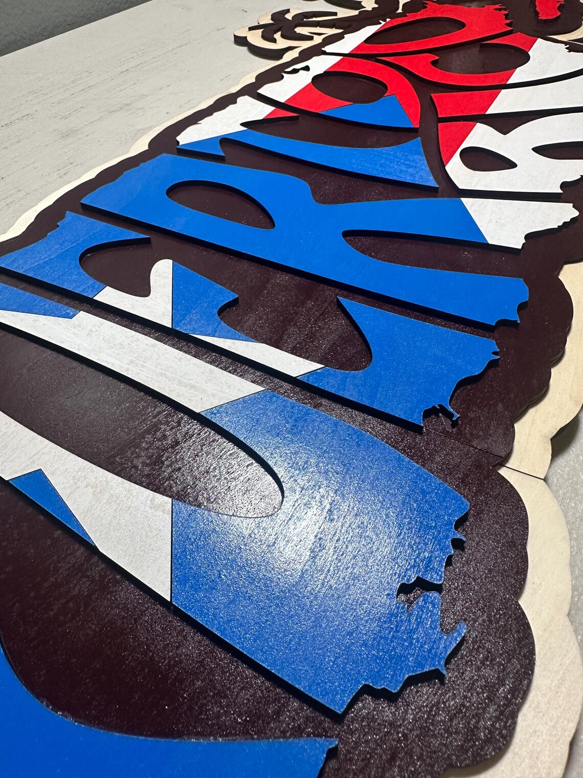 Puerto Rico Flag Map SVG - Wooden Wall Art: Size 32" X 12" - Etsy