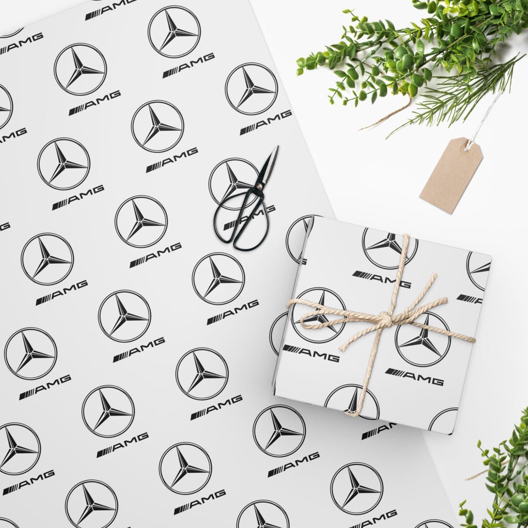 Mercedes Logo Car Wrapping Paper Luxury Car Gift Wrap, Car Lover, Car ...