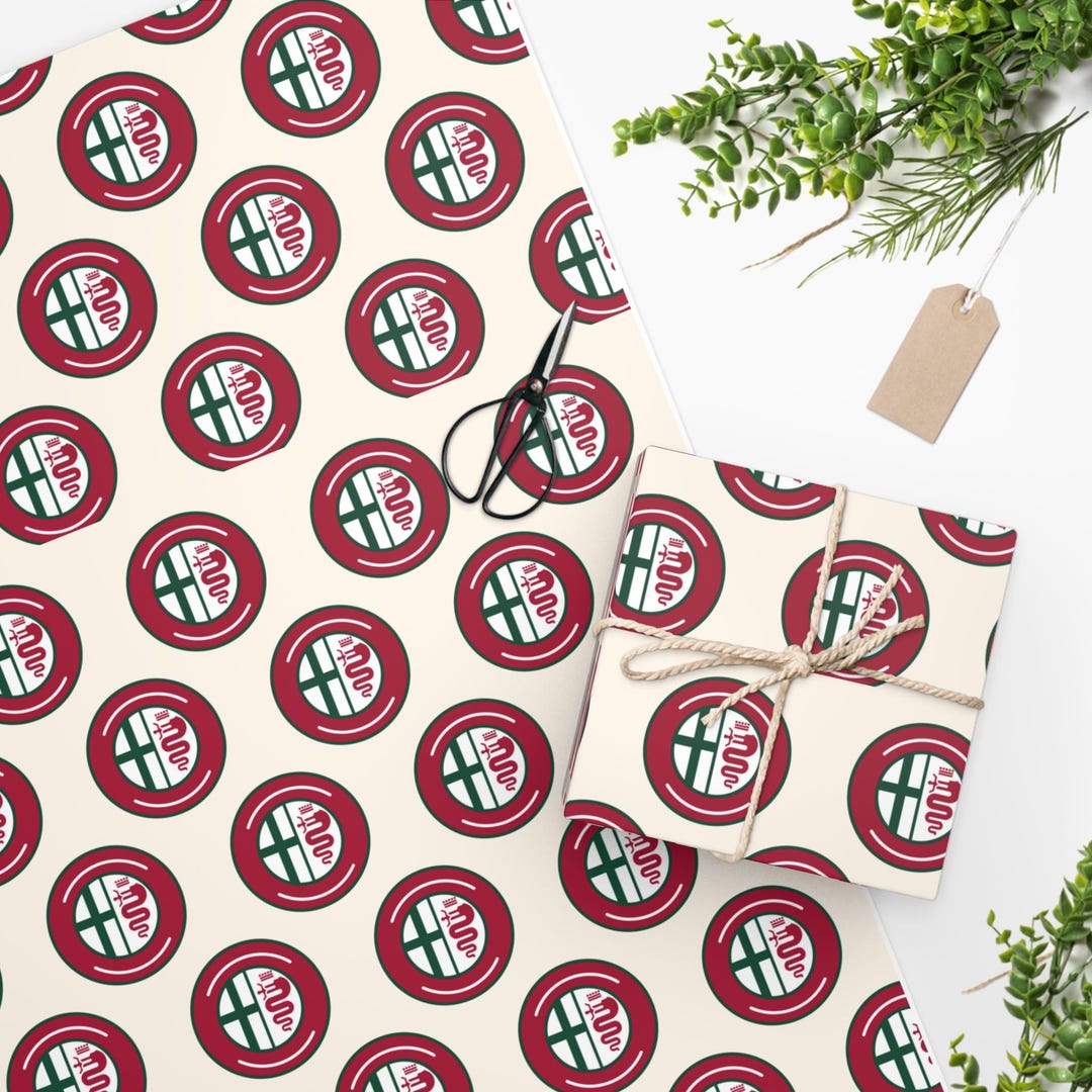 Alfa Romeo Inspired Wrapping Paper Alfa Romeo Logo Gift Wrap, Stelvio ...