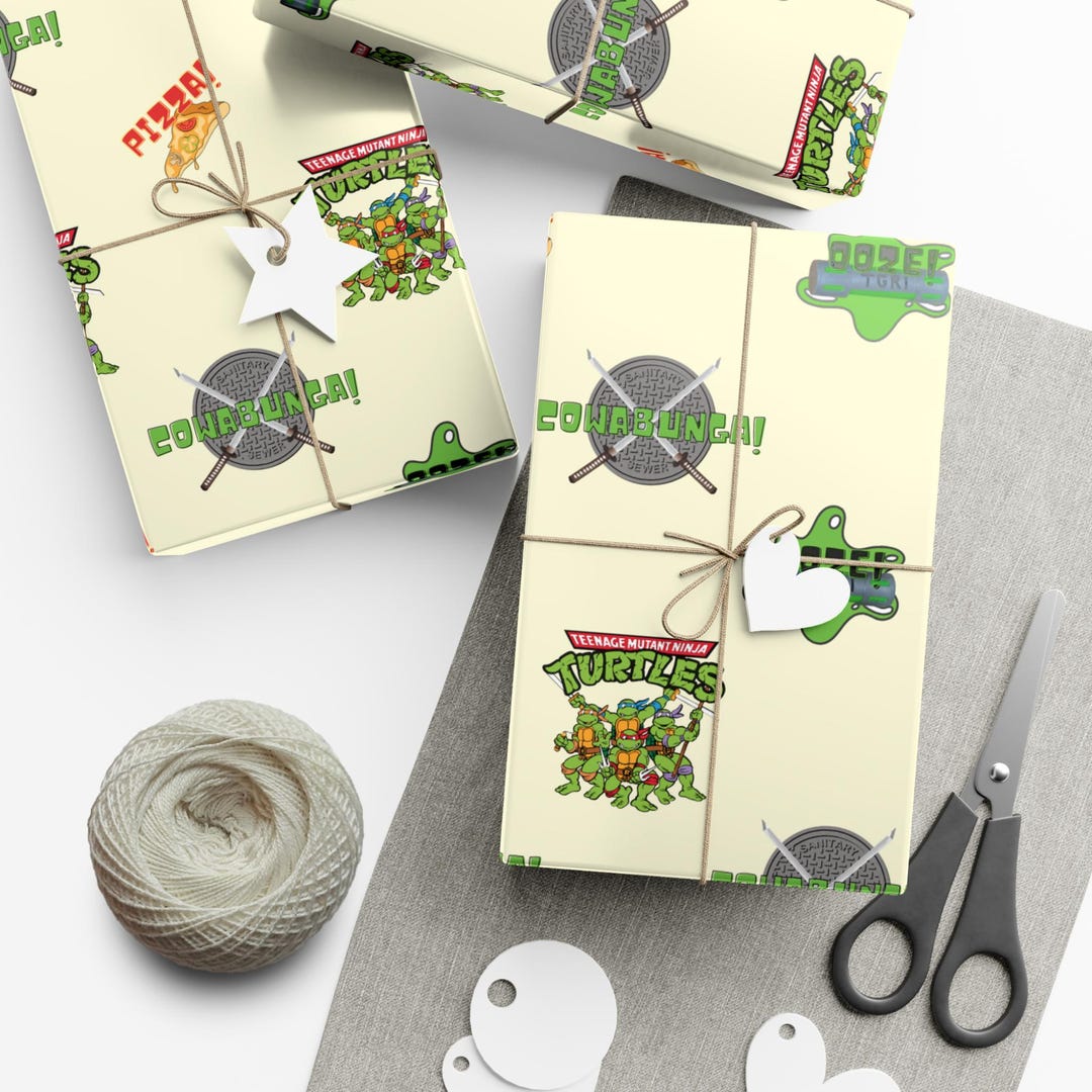 TMNT Wrapping Paper Ninja Turtles Gift Wrap, Comic Book Superhero ...