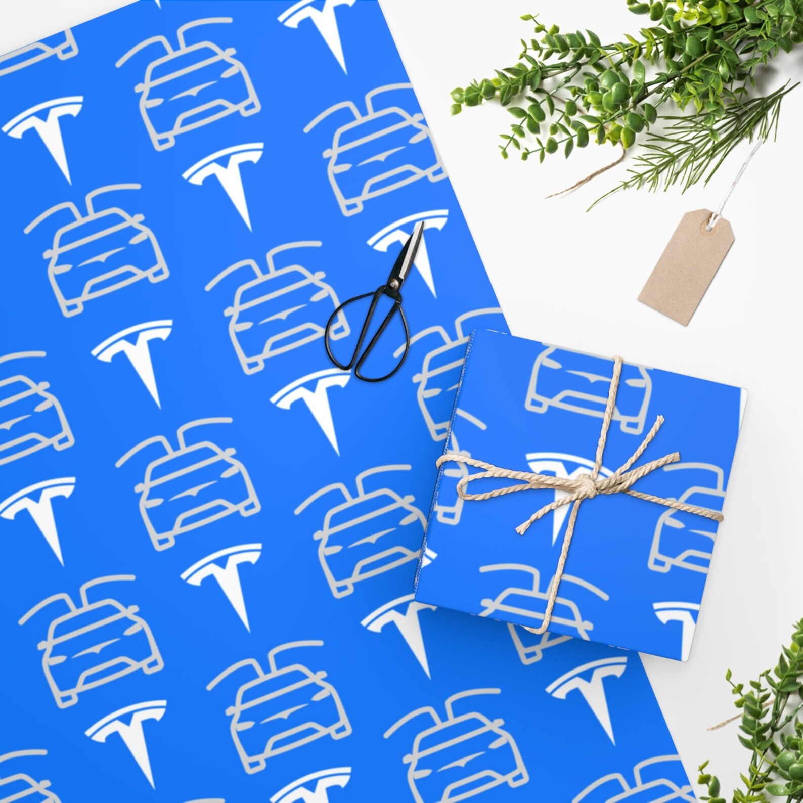 Tesla Wrapping Paper Tesla Car Gift Wrap Tesla Lover - Etsy