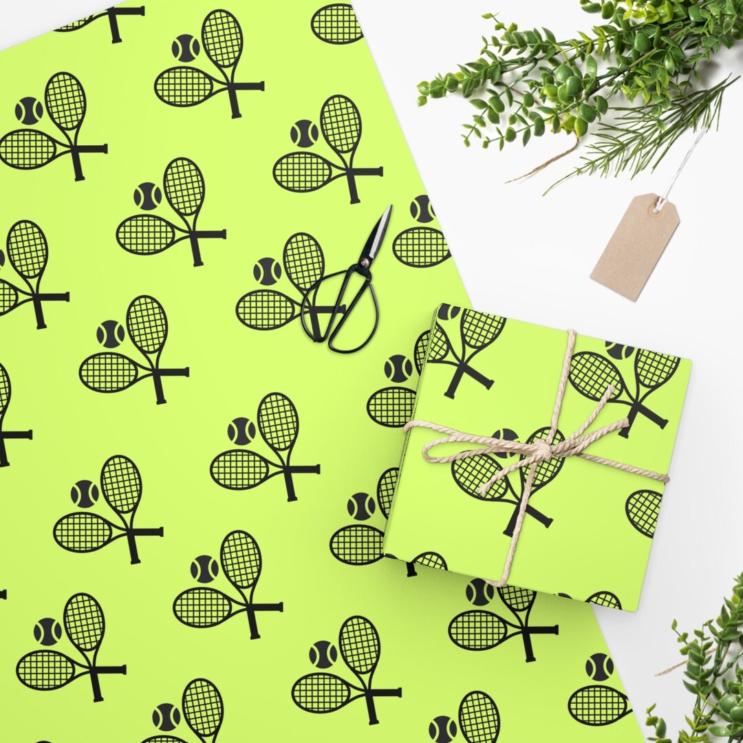 Tennis Wrapping Paper Tennis Racket Gift Wrap Tennis - Etsy