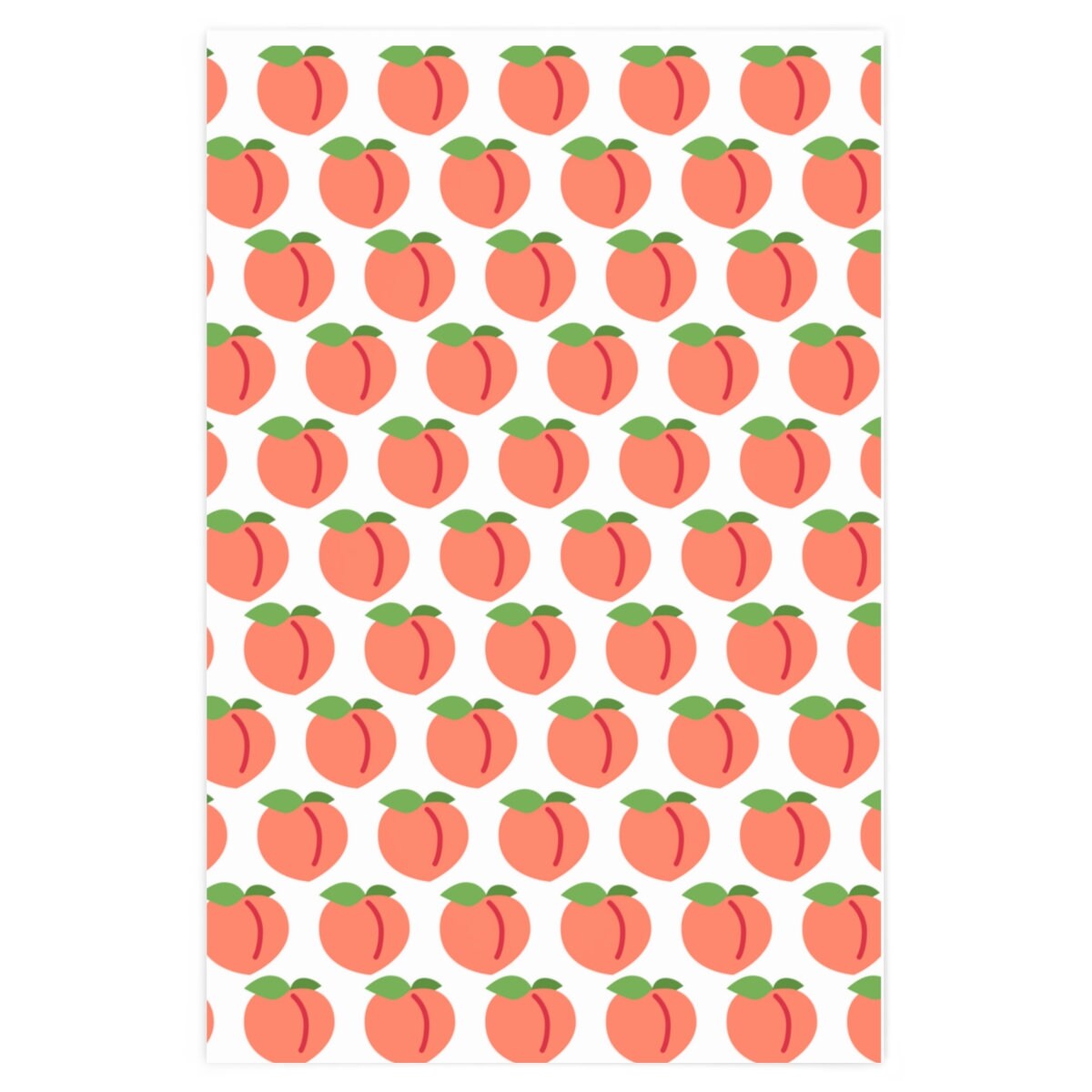 Peach Emoji Wrapping Paper Peach Pattern Party Gift Wrap / Peach Emoji ...