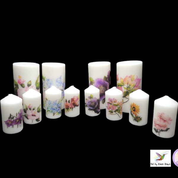 Decoupage Candle - Etsy