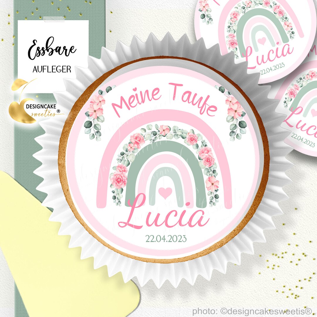 Muffin Topper Baptism Fondant Cupcake Decoration Cookie Topper ...