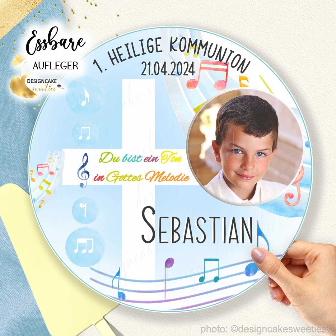 Cake Topper Communion Sound in GOD'S MELODY Photo Boy Fondant ...