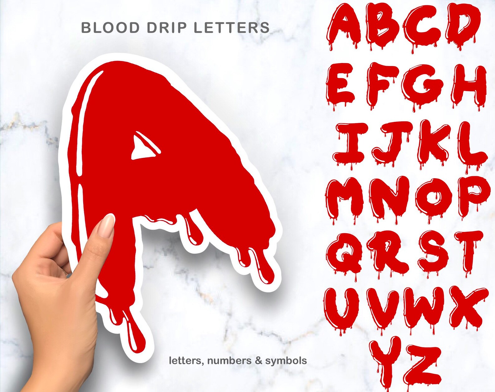 Blood drip svg dripping font svg dripping paint letters in | Etsy