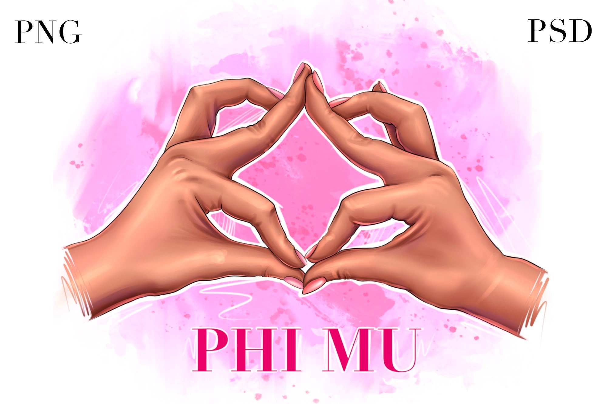 Phi Mu Quatrefoil Hand Symbol