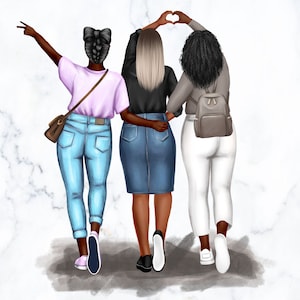 Best Friend Clipart, Plus Size Women, Best Friends Portrait ...