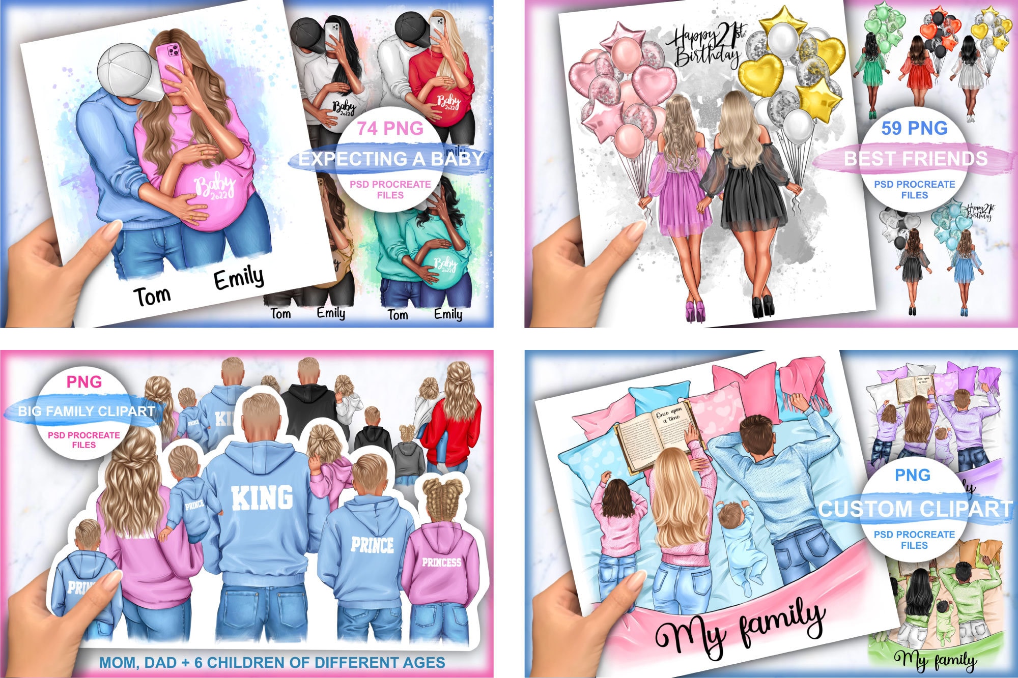 Family Clipart Bundles Big Set Best Friends Clipart - Etsy