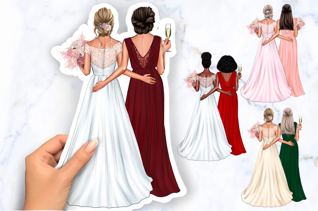 Bridesmaid Drawing,best Friend Clipart, Bridesmaid Proposal, Bridesmaid ...