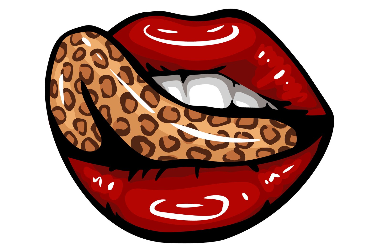 Dripping Leopard Lips With Shimmer Svg Glitter Leopard Lips - Etsy