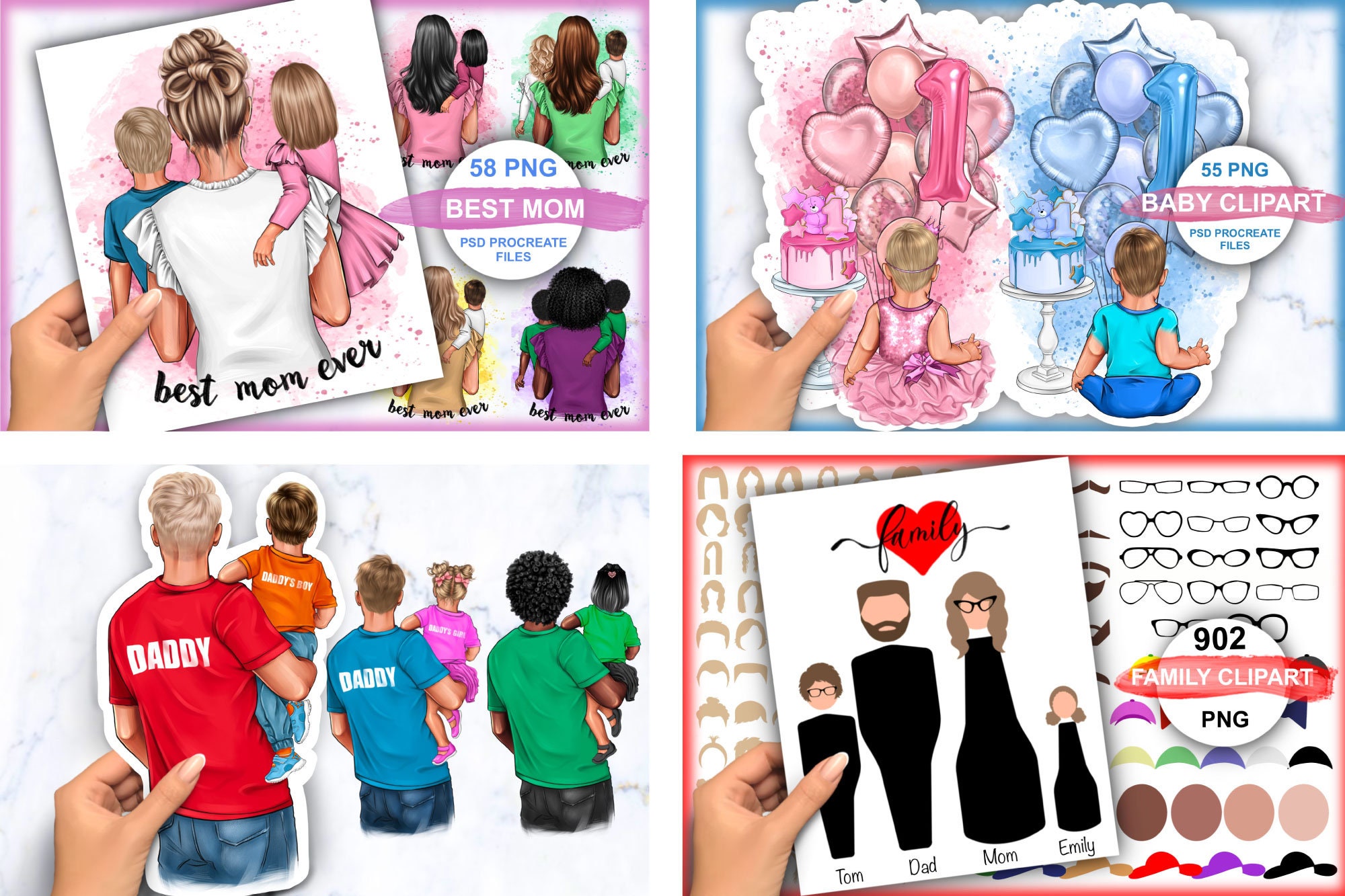 Family Clipart Bundles Big Set Best Friends Clipart - Etsy