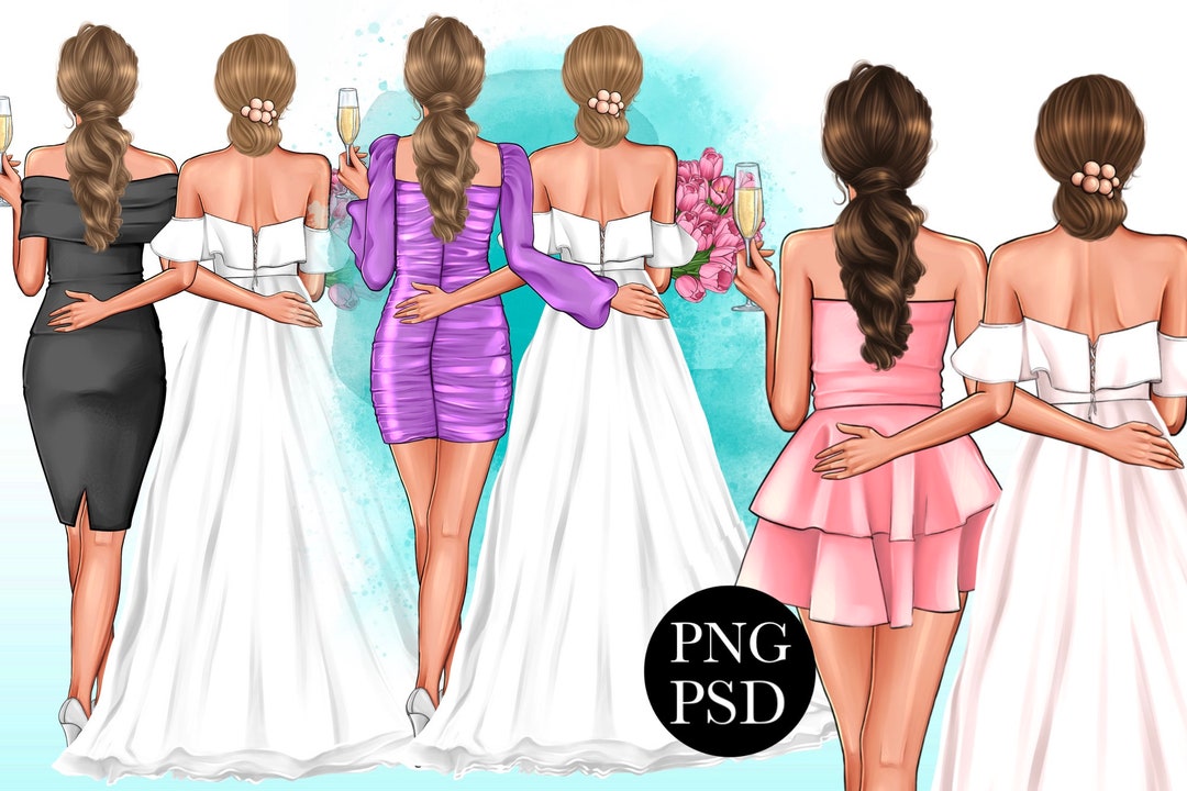 Bridesmaid Drawing,best Friend Clipart, Bridesmaid Proposal, Bridesmaid ...