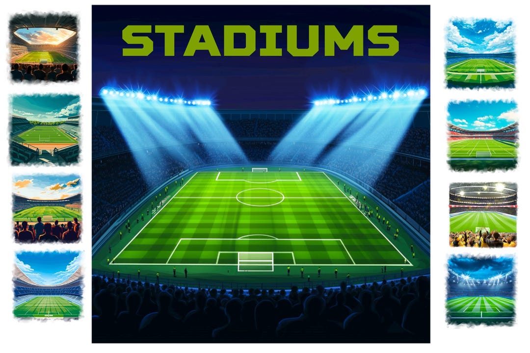 Background Stadium With Football Field, Football Clipart, Sports ...