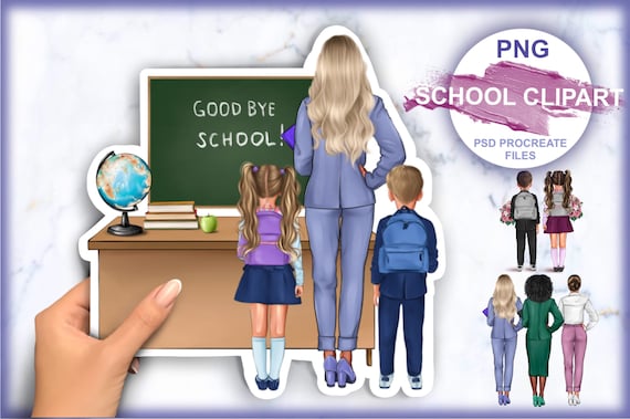 School Clipart Teacher's Clipart PNG Teacher - Etsy